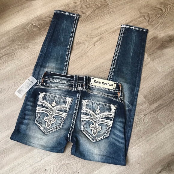 Rock Revival | Jeans | New Rock Revival Crystal Embellished Skinny ...